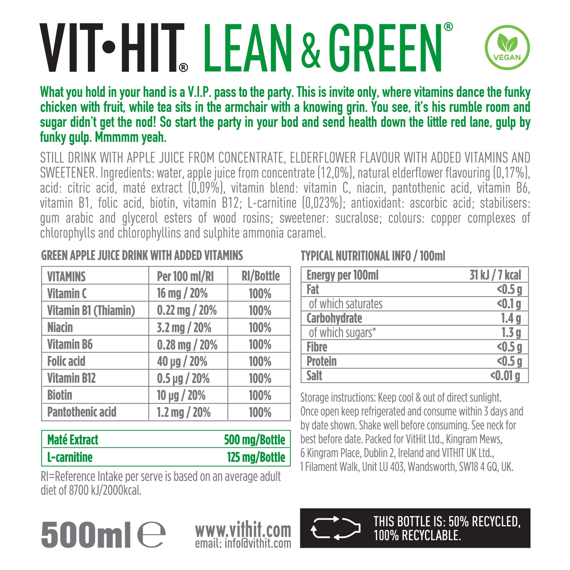 LEAN & GREEN – VITHIT | Vitamin Drinks – VITHIT Drinks UK