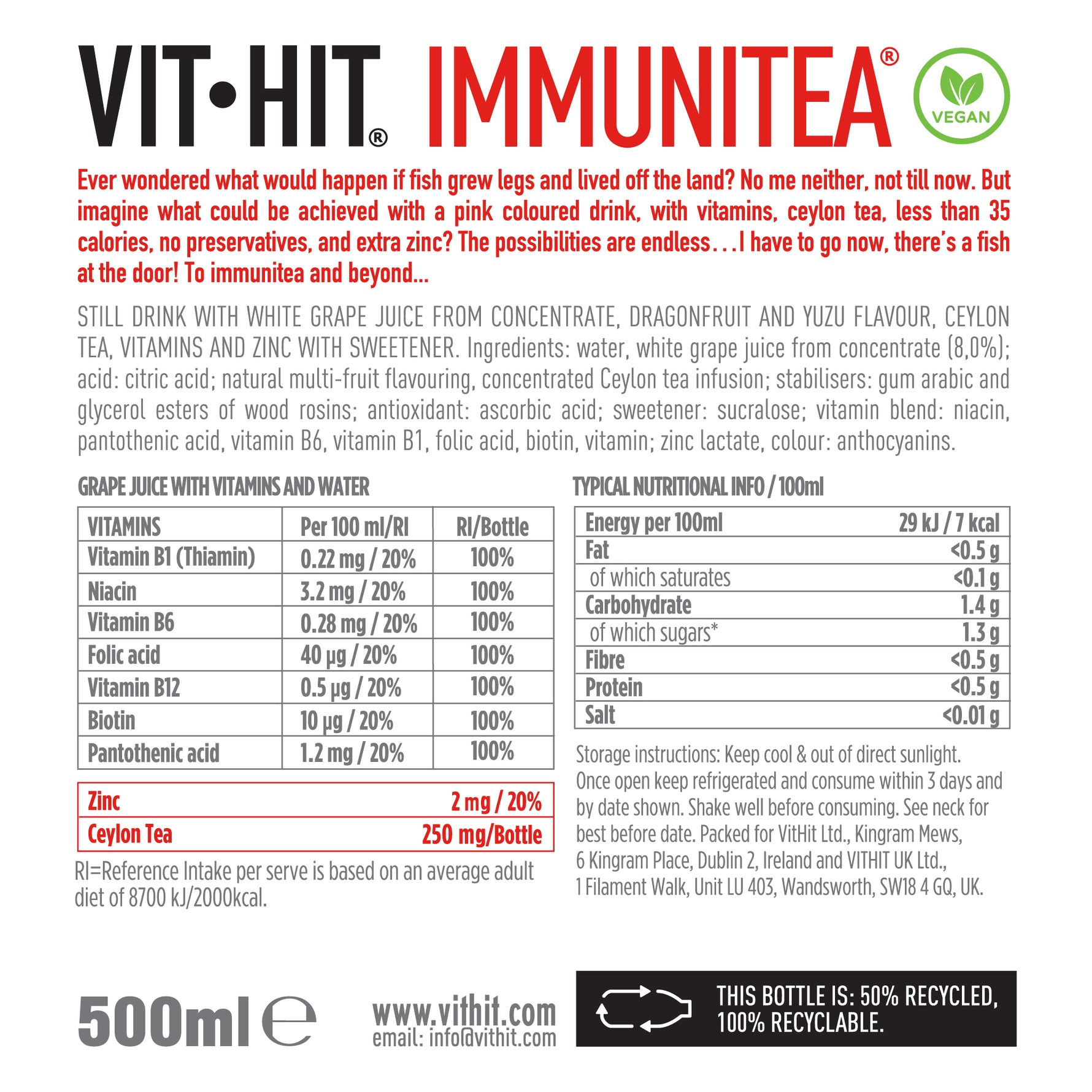 IMMUNITEA – VITHIT | Vitamin Drinks – VITHIT Drinks UK
